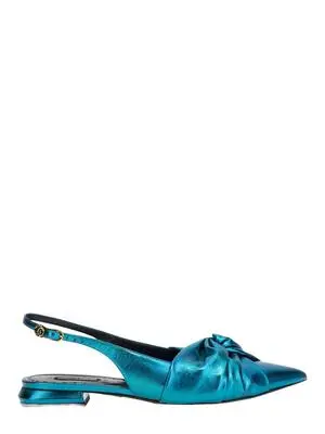 Roberto Cavalli Knot-detail Pointed-toe Flat Pumps - Blue