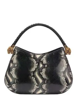 Roberto Cavalli Embossed-leather Shoulder Bag - Black