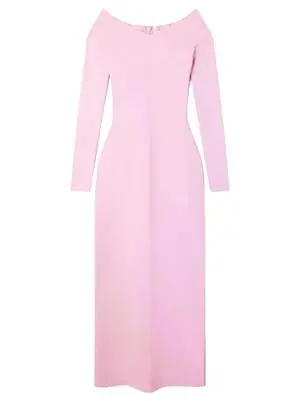 STELLA MCCARTNEY Off-Shoulder Long-Sleeve Midi Dress