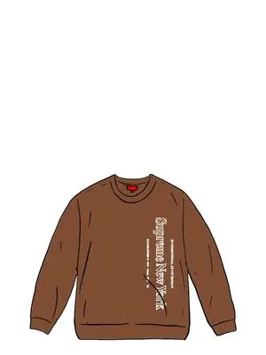 Supreme Side Logo Crewneck Sweatshirt - Brown