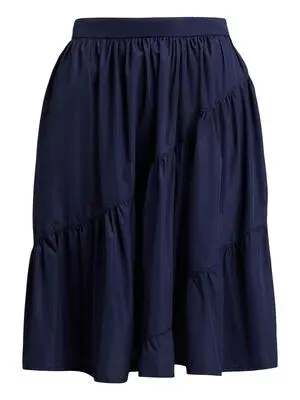 Ralph Lauren Taffeta Kyle Midi Skirt - Navy
