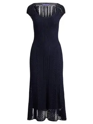 Ralph Lauren Silk Crosley Midi Dress - Navy