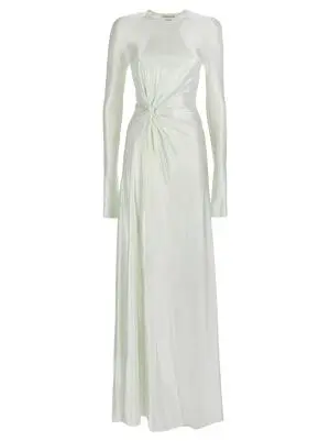 Victoria Beckham Twist Waist Long Dress - Green