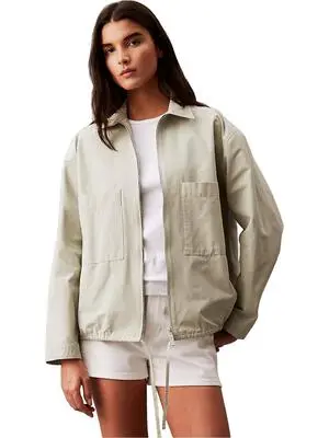 Calvin Klein Cotton Blend Full Zip Jacket - Desert Sage