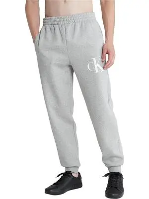 Calvin Klein Monogram Logo Fleece Joggers Heather Grey