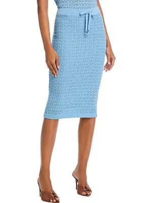L'Agence Lacen Pointelle Knit Skirt - Pale Blue