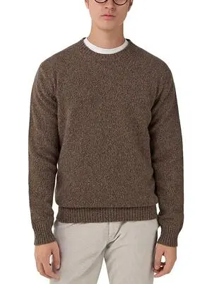 Boggi Milano Mouline Wool Crewneck Sweater - Brown