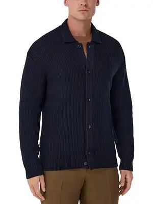 Boggi Milano Merino Wool Shirt - Navy Blue