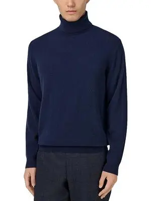 Boggi Milano Pure Cashmere Turtleneck Sweater - Navy Blue