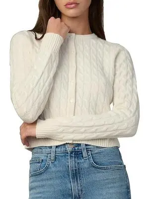 Joe's Jeans Cable Knit Cashmere Cardigan - Ecru