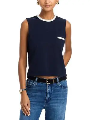 FRAME The Pique Pocket Tank - Navy Multi