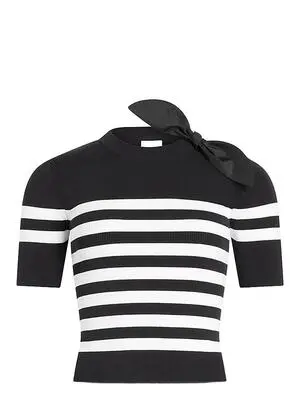 Patou Striped Knitted Tee - Blue Stripe