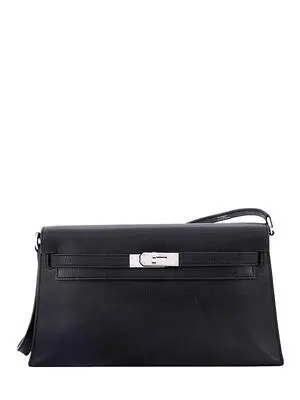 HERMES Kelly Elan Shoulder Bag Chevre Chamkila - Black