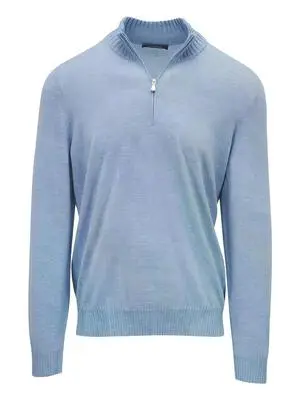 GRAN SASSO Zip-up Sweater - Blue