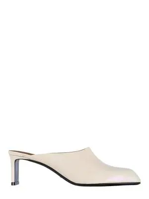 Khaite Leather Heeled Mules - Neutrals