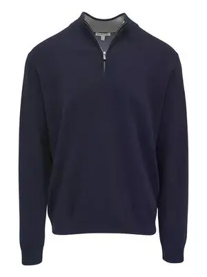 Peter Millar Zip Neck Sweater - Blue