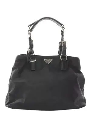 Prada 2000s Logo-plaque Bag - Black