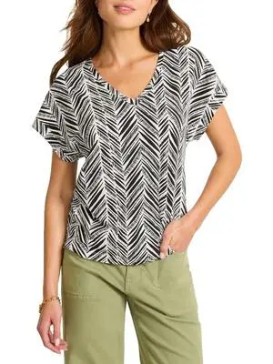 Tommy Bahama Chevron V-neck T-shirt - Black