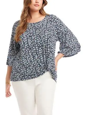 Karen Kane Heart Flare Sleeve Top - Print