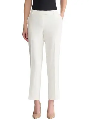 KASPER Flat Front Straight Leg Pants - Vanilla Ice
