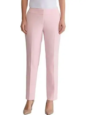 KASPER Flat Front Slim Leg Pants - Tutu Pink