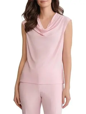 KASPER Cowl Neck Cap-sleeve Top - Tutu Pink