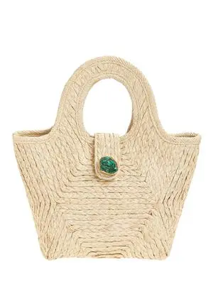 Pamela Munson The Petite Lulu Raffia Shoulder Bag - Natural