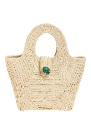 Pamela Munson The Petite Lulu Raffia Shoulder Bag - Natural