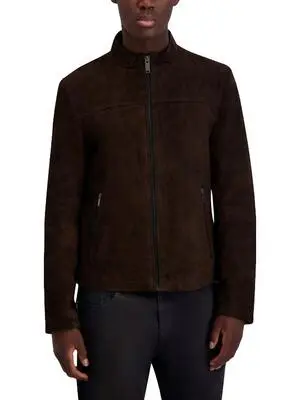 KARL LAGERFELD Suede Zip Jacket
