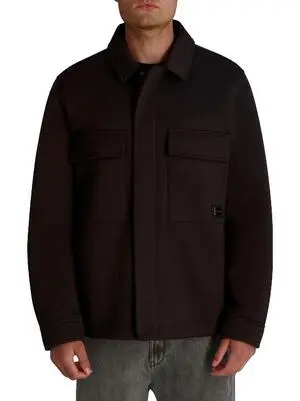 Karl Lagerfeld Twill Shirt Jacket - Brown