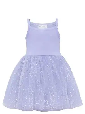 MINI CELEBRITIES Sleeveless Sparkle Tulle Dress - Sparkle Purple