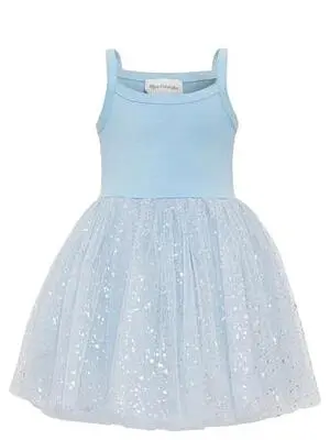 MINI CELEBRITIES Sleeveless Sparkle Tulle Dress - Sparkle Blue