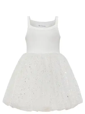 MINI CELEBRITIES Sleeveless Sparkle Tulle Dress - Sparkle White