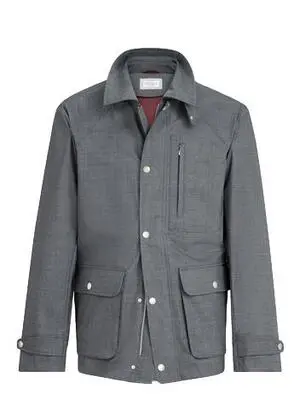 Brunello Cucinelli Bonded Fresco Field Jacket - Grey