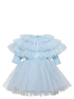 MINI CELEBRITIES Cloud Tulle Dress Set - Cool Blue