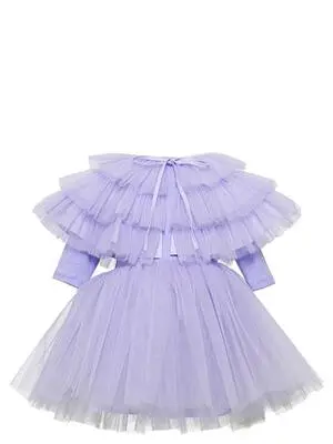 MINI CELEBRITIES Cloud Tulle Dress Set - Purple Bloom