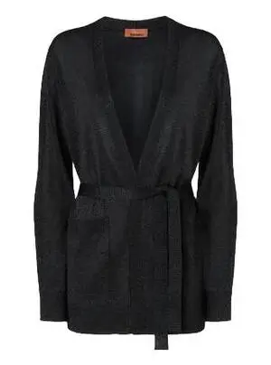 Missoni Missoni Lamé Fabric Belted Cardigan Black