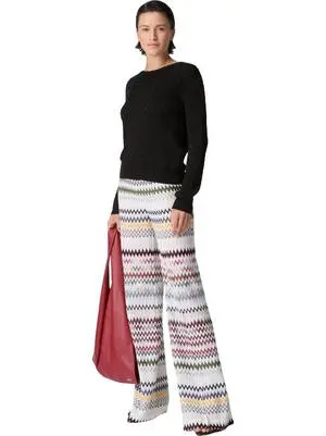 Missoni Stretch Chevron Crewneck Sweater - Black