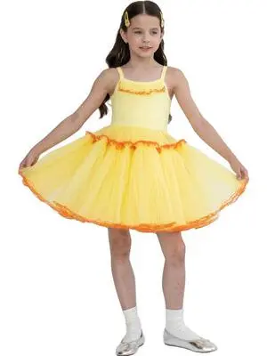 MINI CELEBRITIES Strappy Tulle Dress - Sunshine Yellow