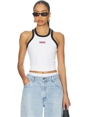 Terez X 49ers Scoop Armhole Rib Tank Top - White