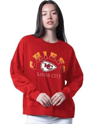 G-III 4HER BY CARL BANKS Kansas City Chiefs Oversized Feud Sweatshirt - Red