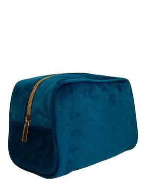 YOUZEY The Riviera Velvet Cosmetic Case - Teal Blue