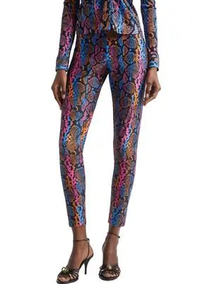 Versace Python Print Leggings - Sky Pink Sapphire Autumn Spice