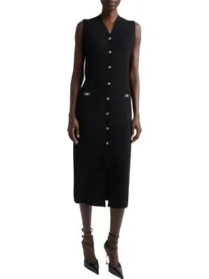 Versace Medusa Sleeveless Virgin Wool & Cashmere Sweater Dress - Black