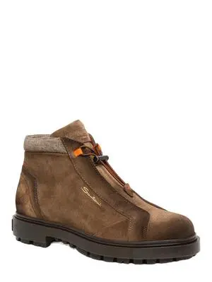 Santoni Lug Sole Boot - Brown