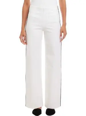 Karen Kane Wide-leg Pants With Contrast Piping - Off White