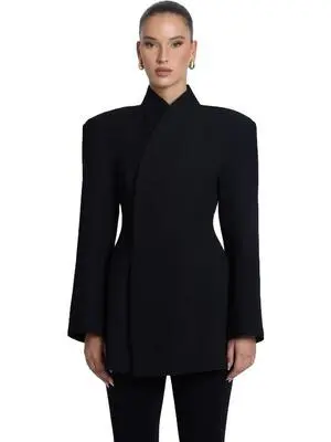 LEAU Hourglass Belted Coat - Black