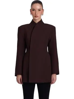 LEAU Hourglass Belted Coat Brown