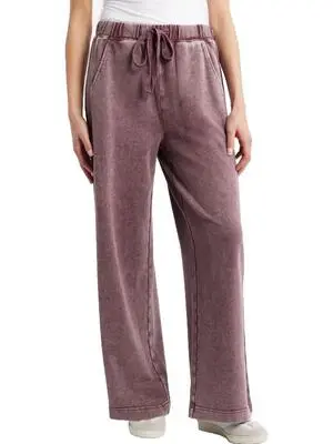 CITY BLUES Side Stripe Lounge Pants - Plum