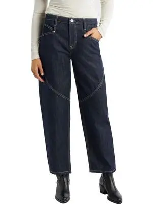 CITY BLUES High Waist Crescent Leg Jeans - Indigo